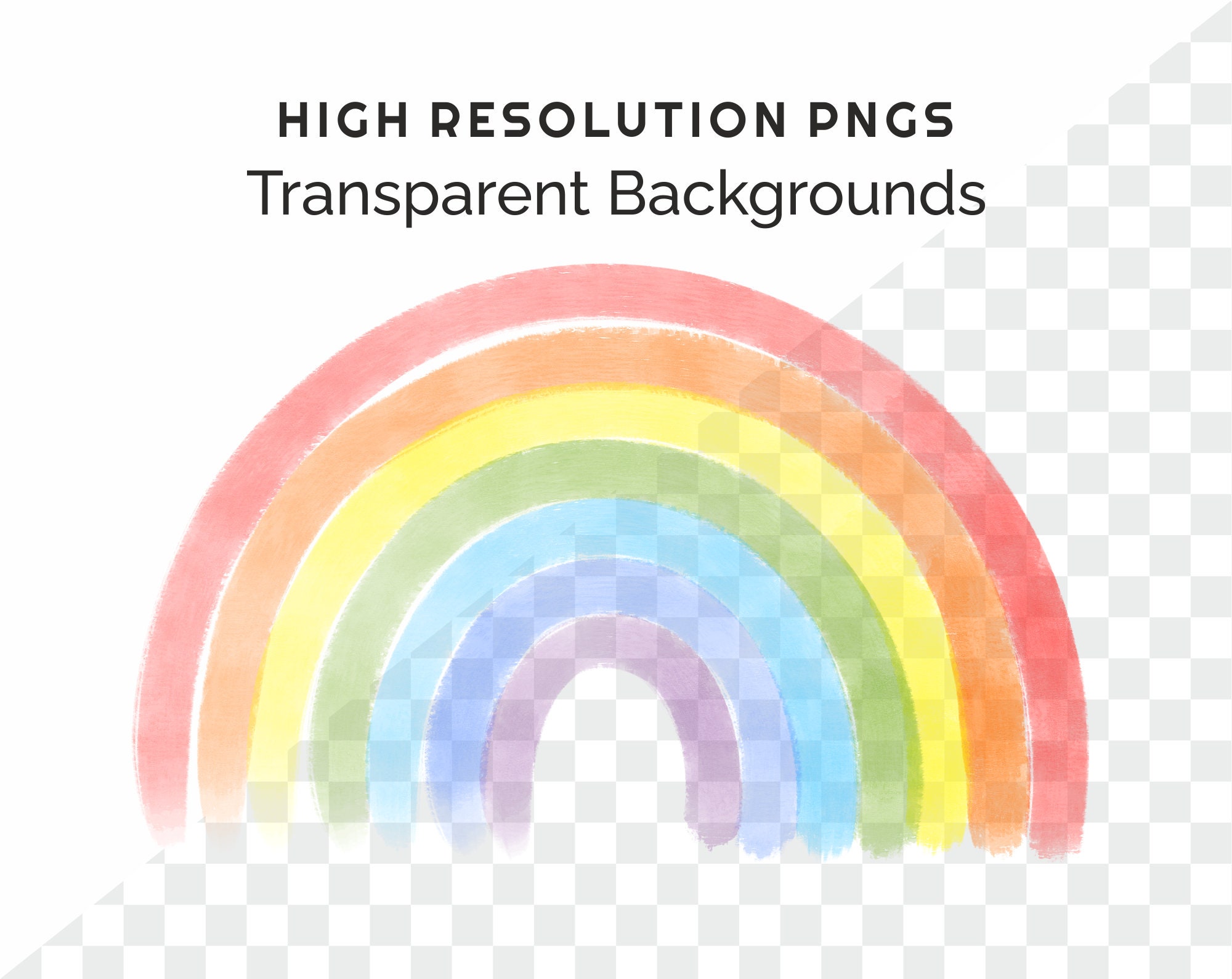 Rainbow Clipart Watercolour Rainbows Chalk Pastel Paint Crayon PNG - Etsy