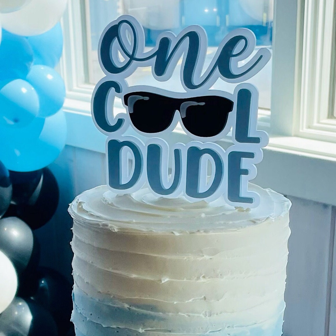 One Cool Dude 1st Birthday Acrylic Cake Topper/ Birthday Cake Toppers ...