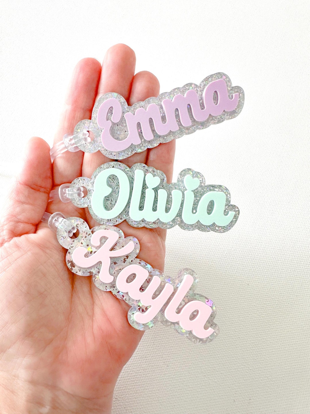 Backpack Name Tag Back to School Name Tags Personalized Glitter ...