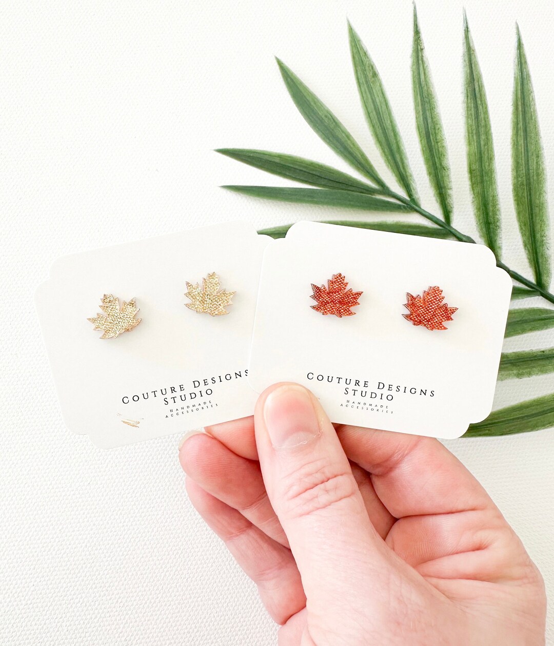 Maple Leaf Studs | Shimmer Fall Leaf Earrings | Maple Leaf Fall Studs | Maple Leaf Stud Earrings ...