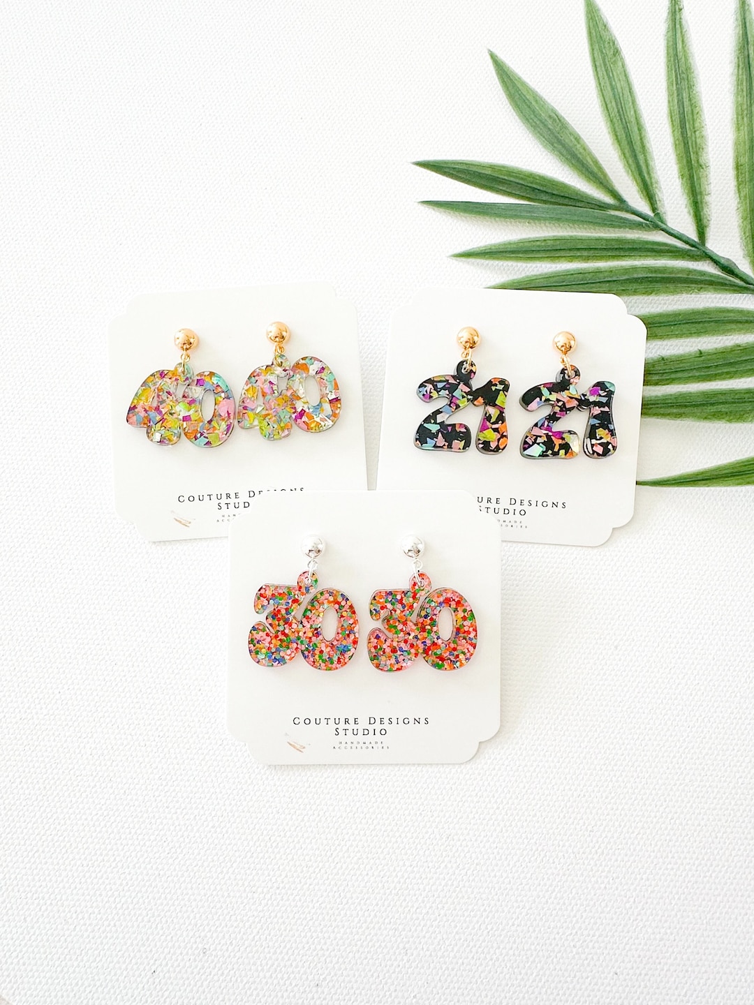 Birthday Earrings | CUSTOMIZABLE Retro Font Birthday Number Earrings ...