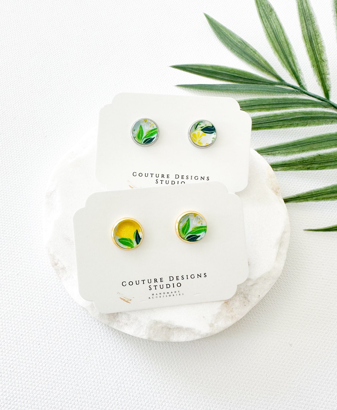 Lemon Print Summer Earrings | Summer Citrus Fruit Earrings | Lemon ...
