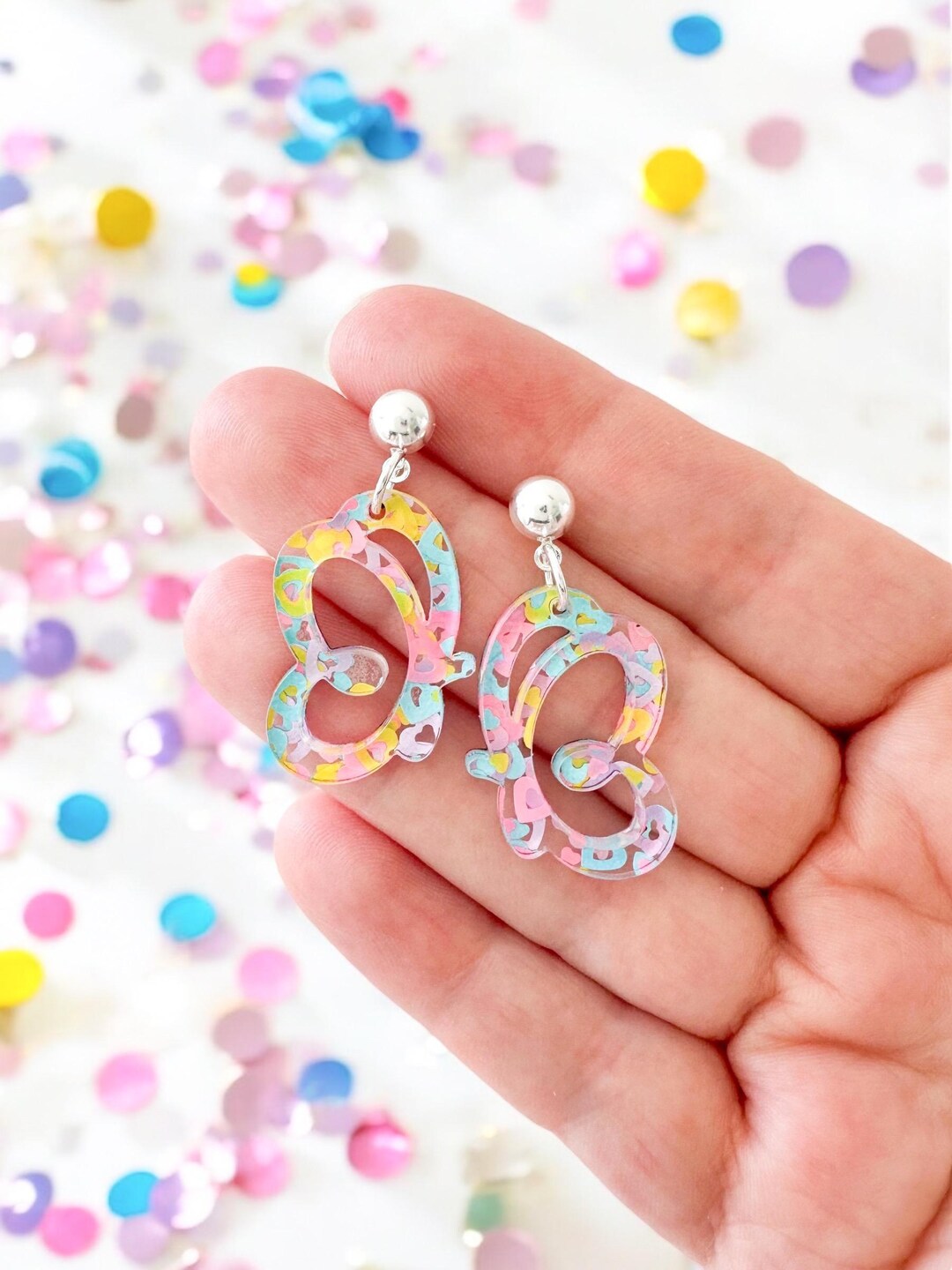 Pastel Confetti Butterfly Earrings | Whimsical Butterfly Summer ...
