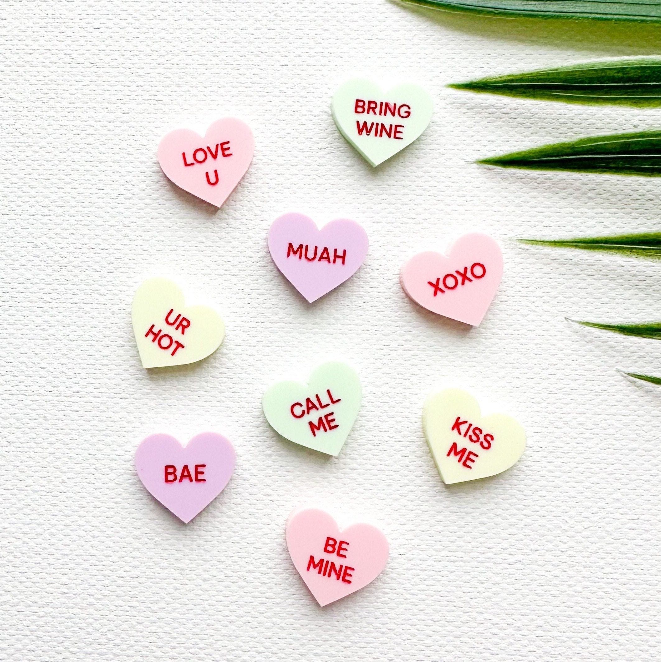 Candy Heart Studs Mix and Match Conversation Heart Earrings - Etsy