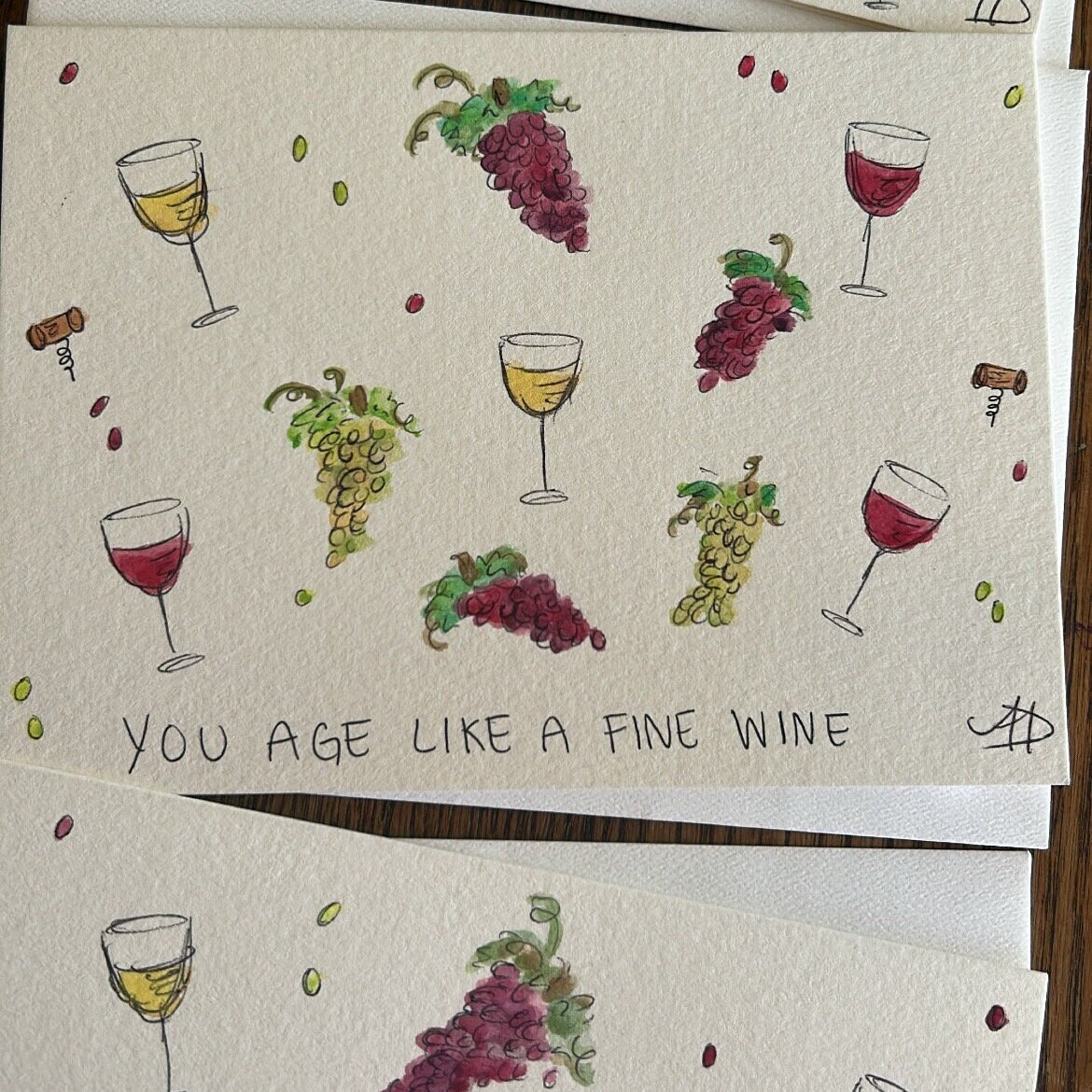 Age Like Fine Wine Birthday Card, Handmade, You Age Like a Fine Wine ...