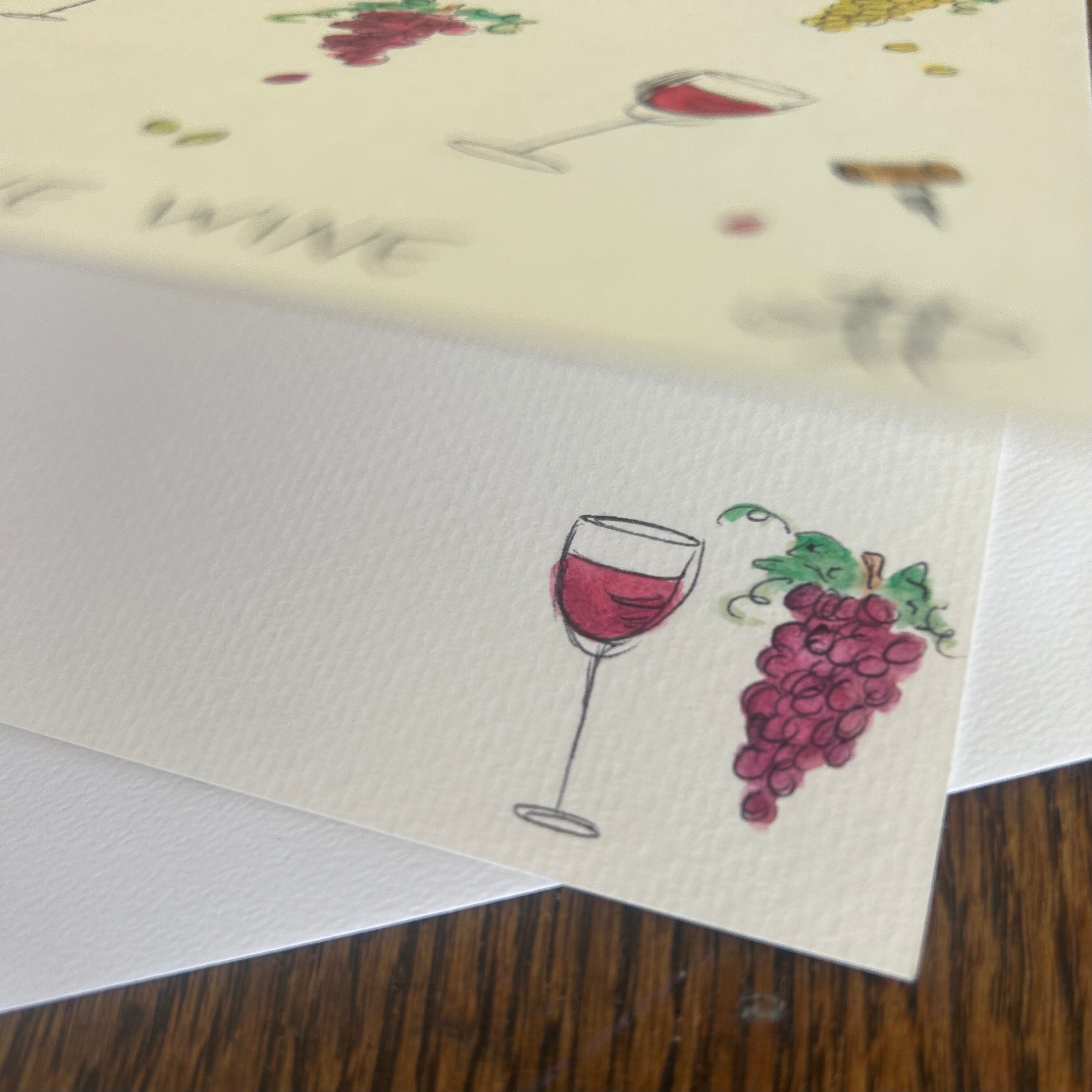 Handmade Wine Birthday Card: Funny Watercolor Grapes Design - Etsy