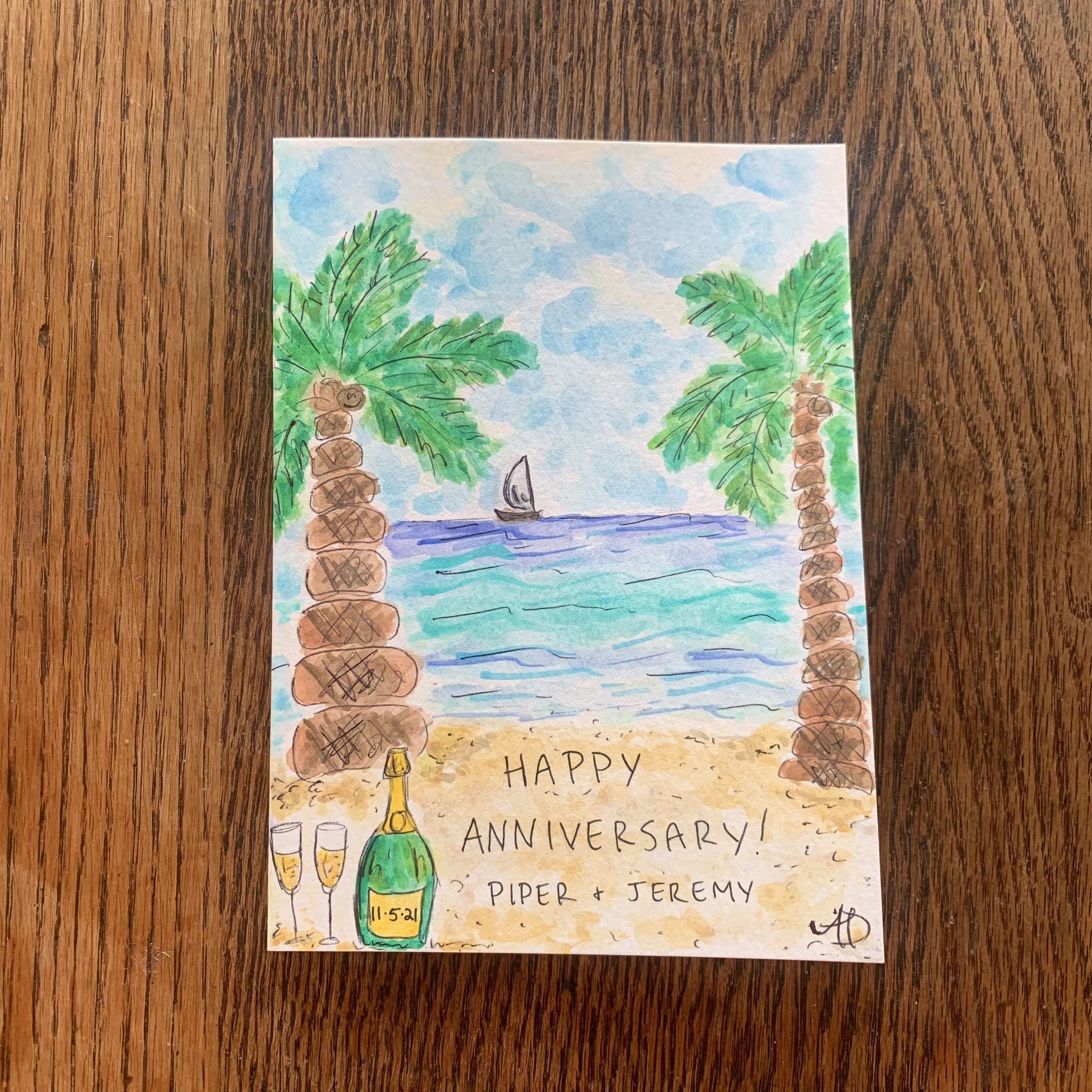 Personalized Anniversary Card Custom Anniversary Card - Etsy