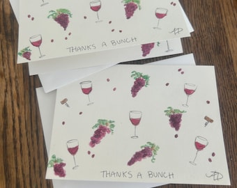 Thanks a Bunch Grape Thank You Card - Etsy
