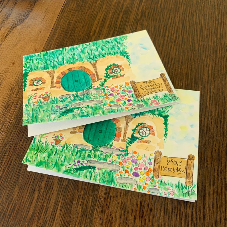 Lord of the Rings Birthday Card, Hobbit Hole Card, LOTR Birthday Card ...