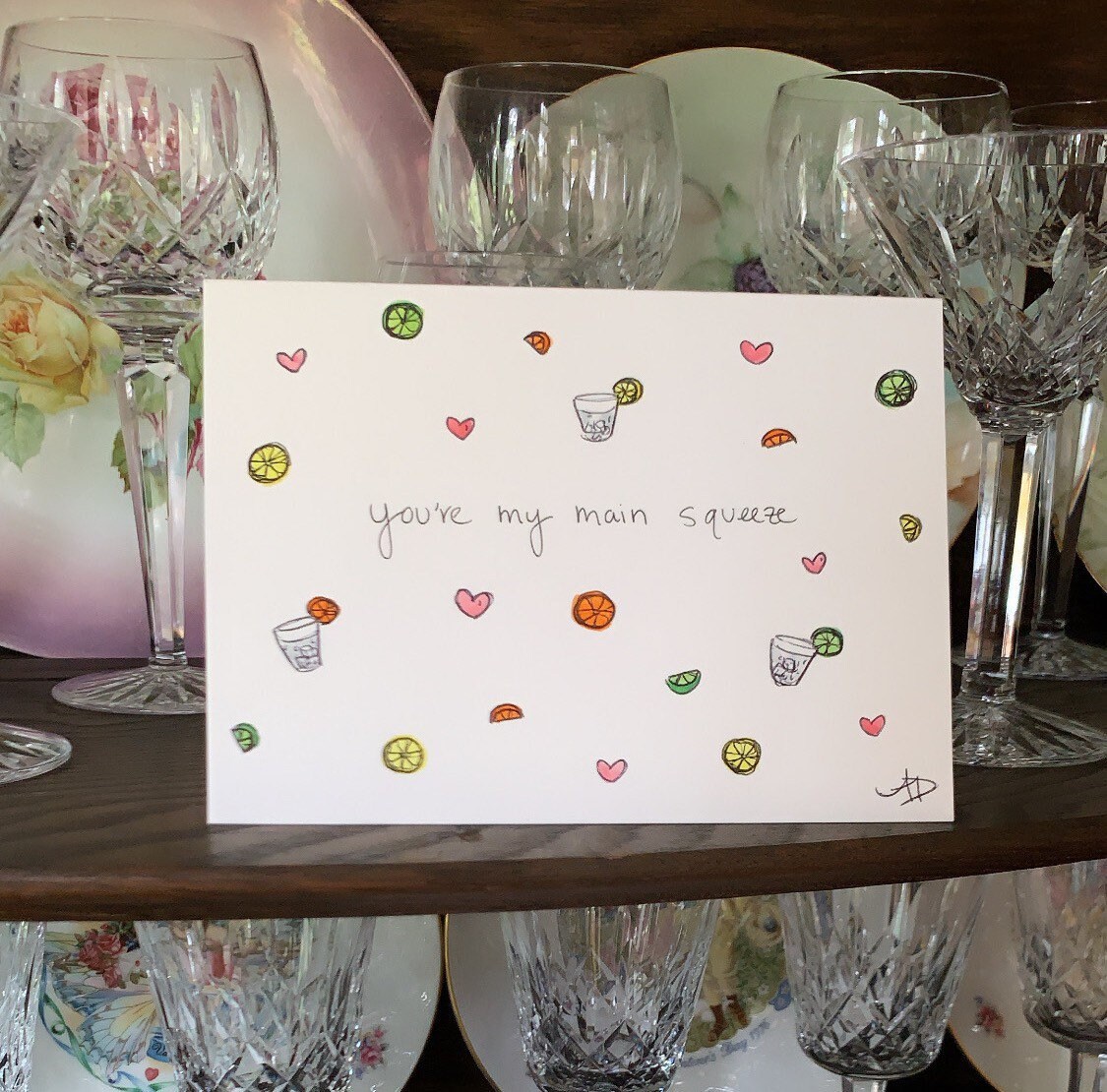 You're My Main Squeeze Handmade Just Because Cute Card, Watercolor Card ...