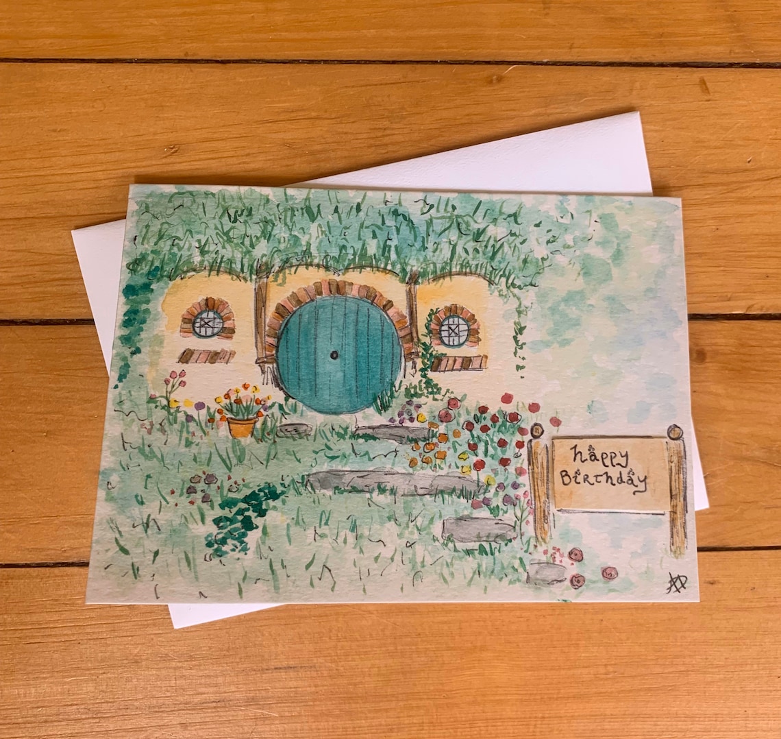 Lord of the Rings Birthday Card, Hobbit Hole Card, LOTR Birthday Card ...