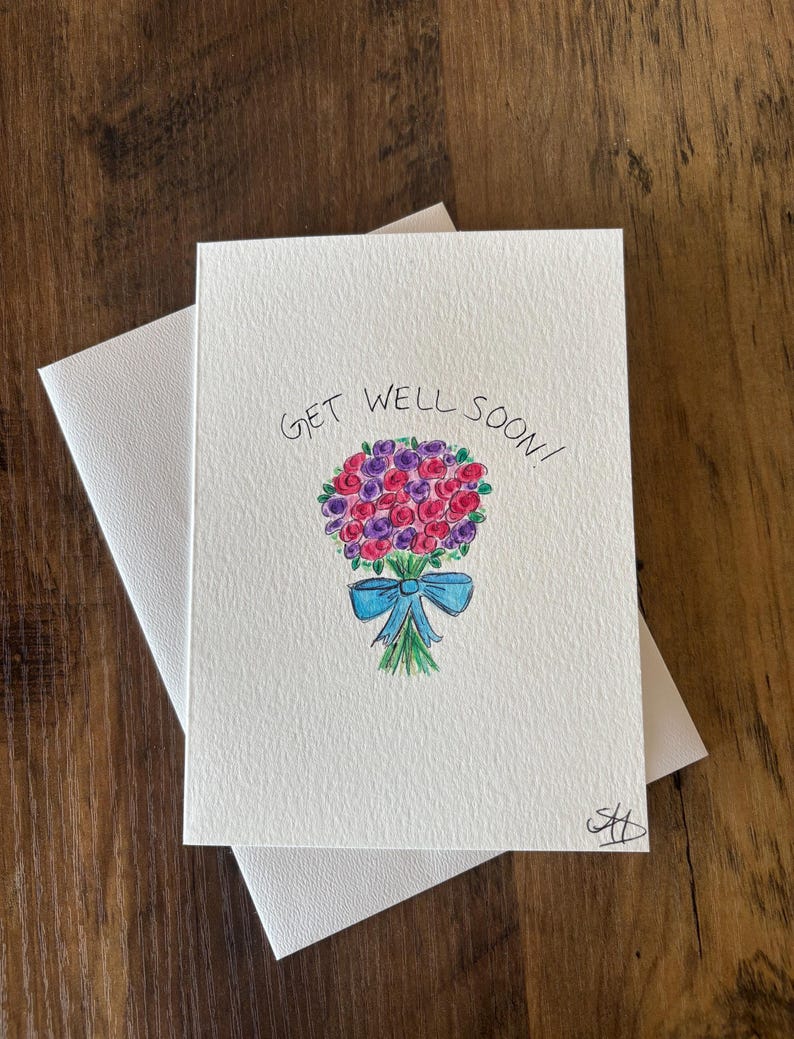Handmade Get Well Soon Card: Watercolor Flowers Art - Etsy