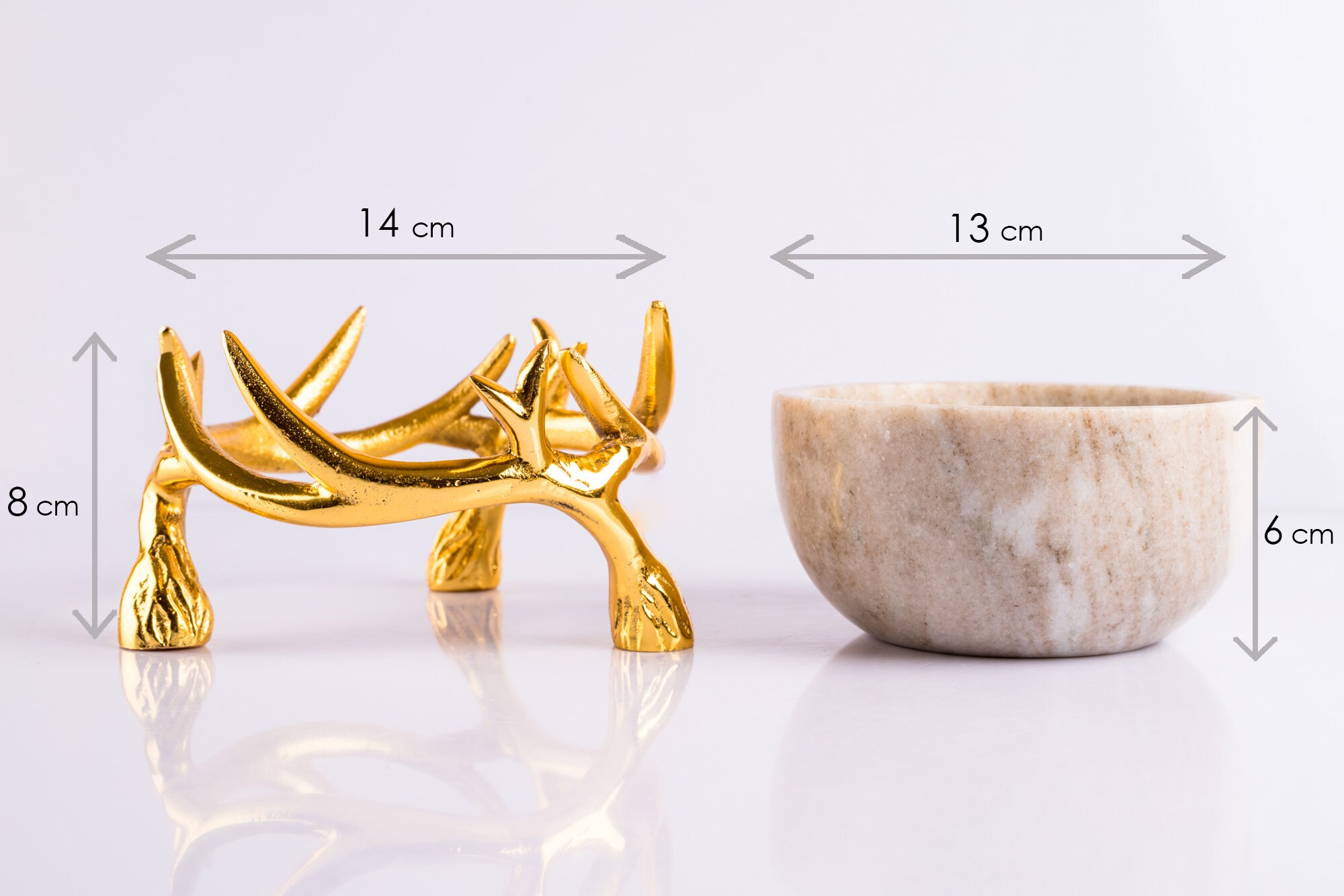 Handmade Marble Bowl With Antler Stand Centerpiece Vintage - Etsy