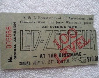 Led Zeppelin Ticket Stub - Etsy
