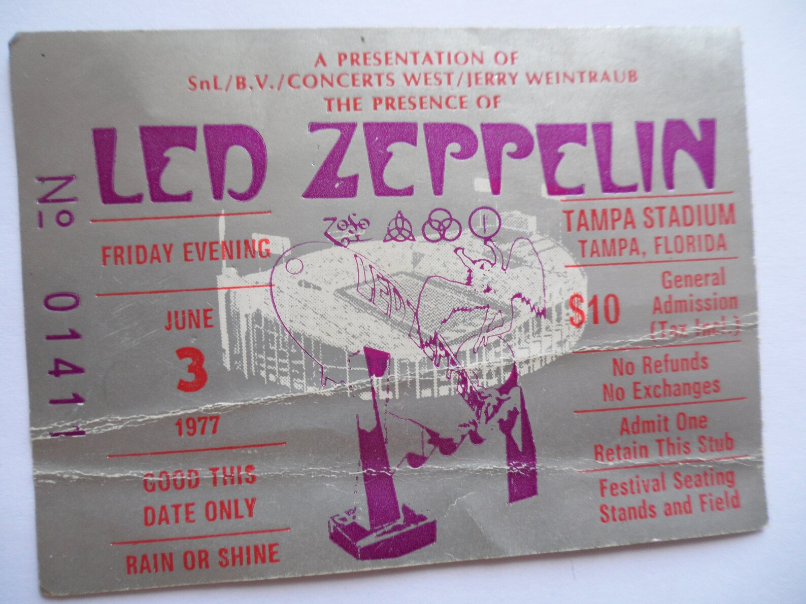 LED ZEPPELIN Original__1977__CONCERT TICKET Stub___Tampa__Riot | Etsy