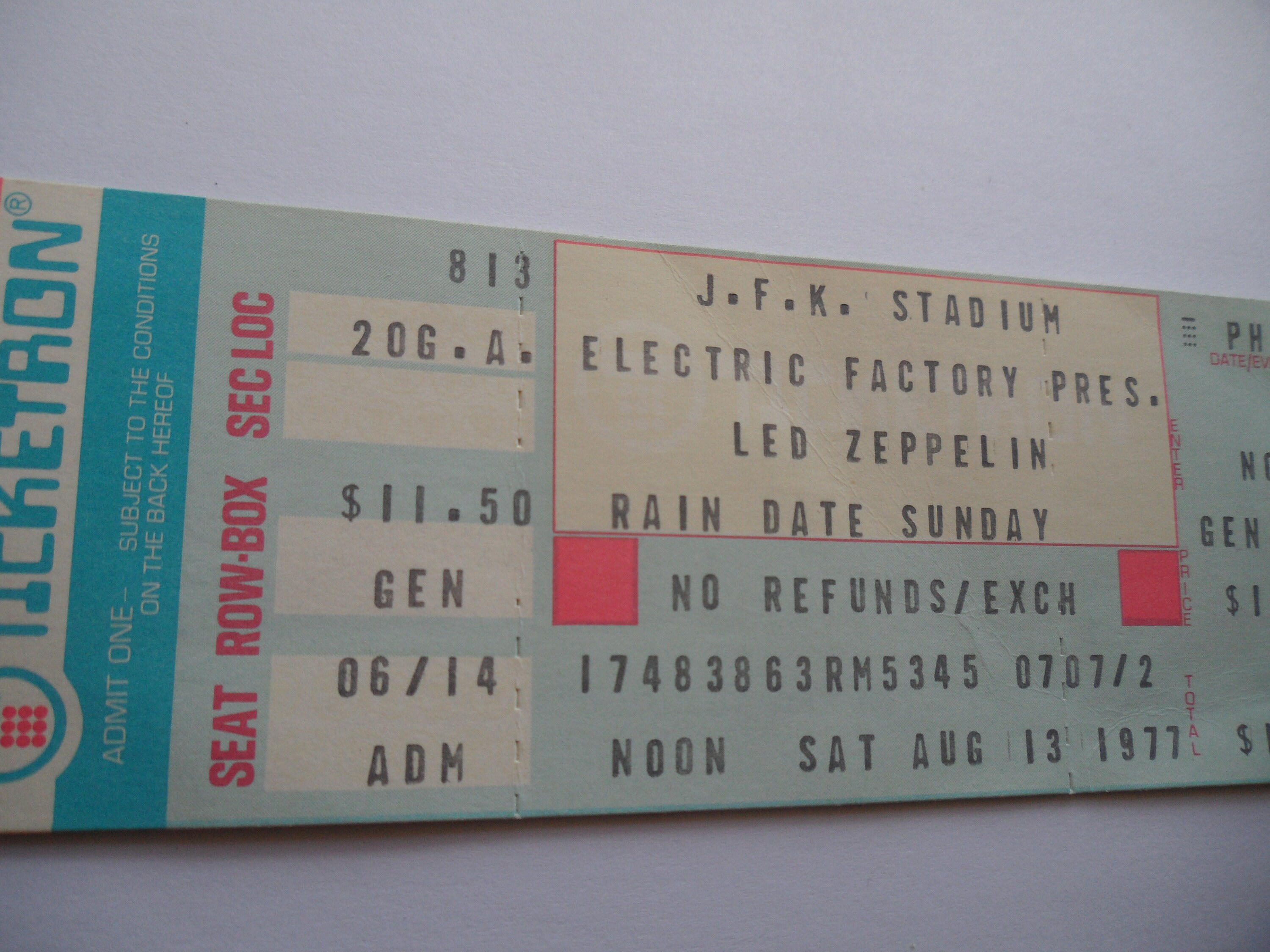 LED ZEPPELIN Original__1977__concert TICKET Stub___philadelphia__ex - Etsy