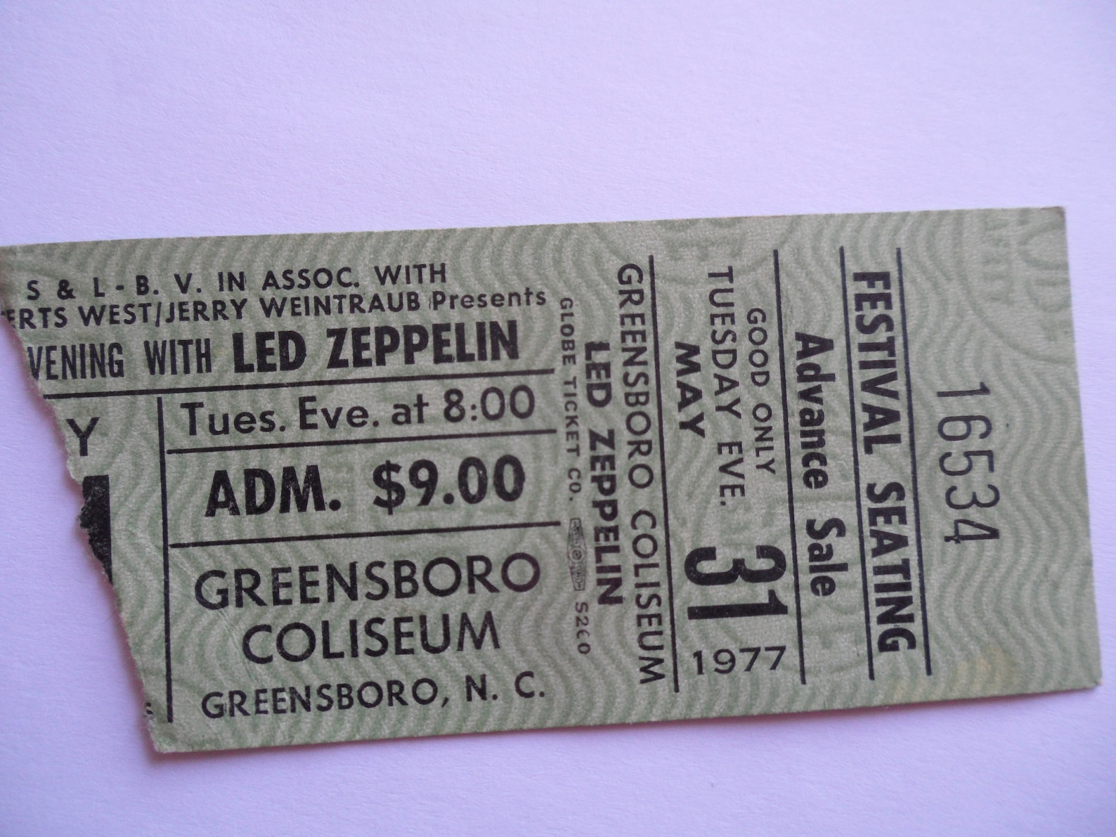 LED ZEPPELIN Original__1977__concert TICKET - Etsy Sweden