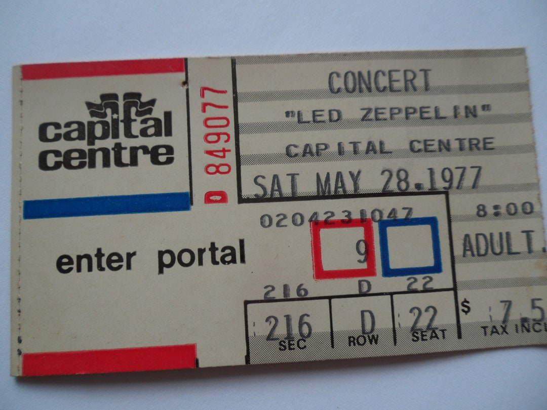LED ZEPPELIN Original 1977 Concert Ticket Stub__washington DC - Etsy