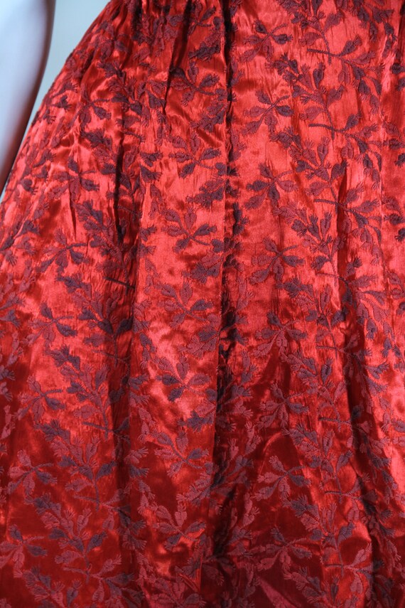 Scarlet Red Damask 50s Dress - Gem