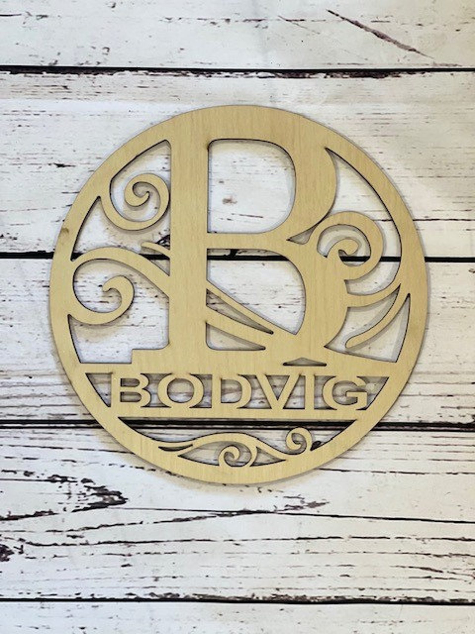 Last Name Circle Monogram Wood Monogram Wedding Monogram Nursery ...