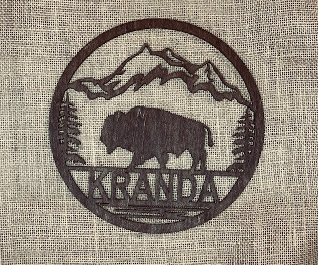 Last Name Circle Monogram Wood Monogram Buffalo Monogram Bison Monogram ...