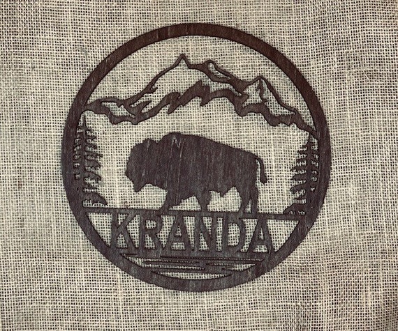 Last Name Circle Monogram Wood Monogram buffalo Monogram | Etsy