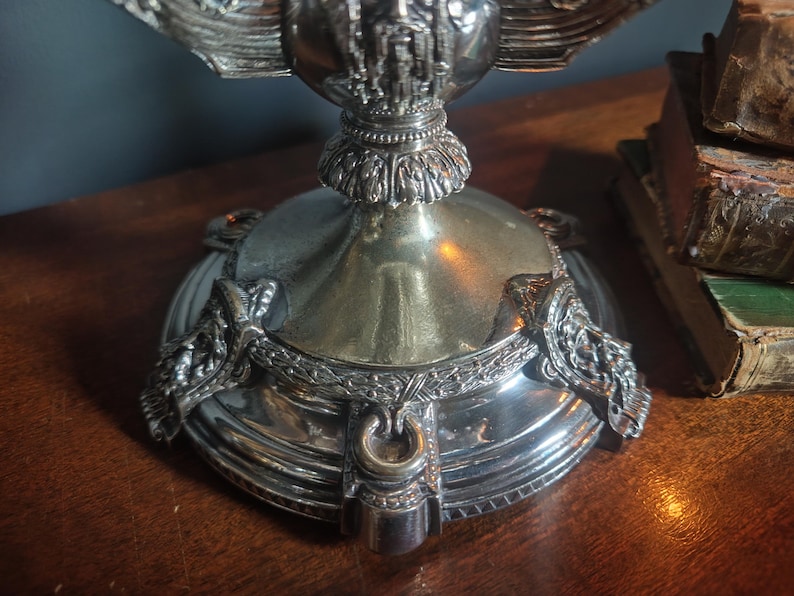 Antique Silver Plate Odin Crystal Ball Stand – Viking Decor, Quartz ...