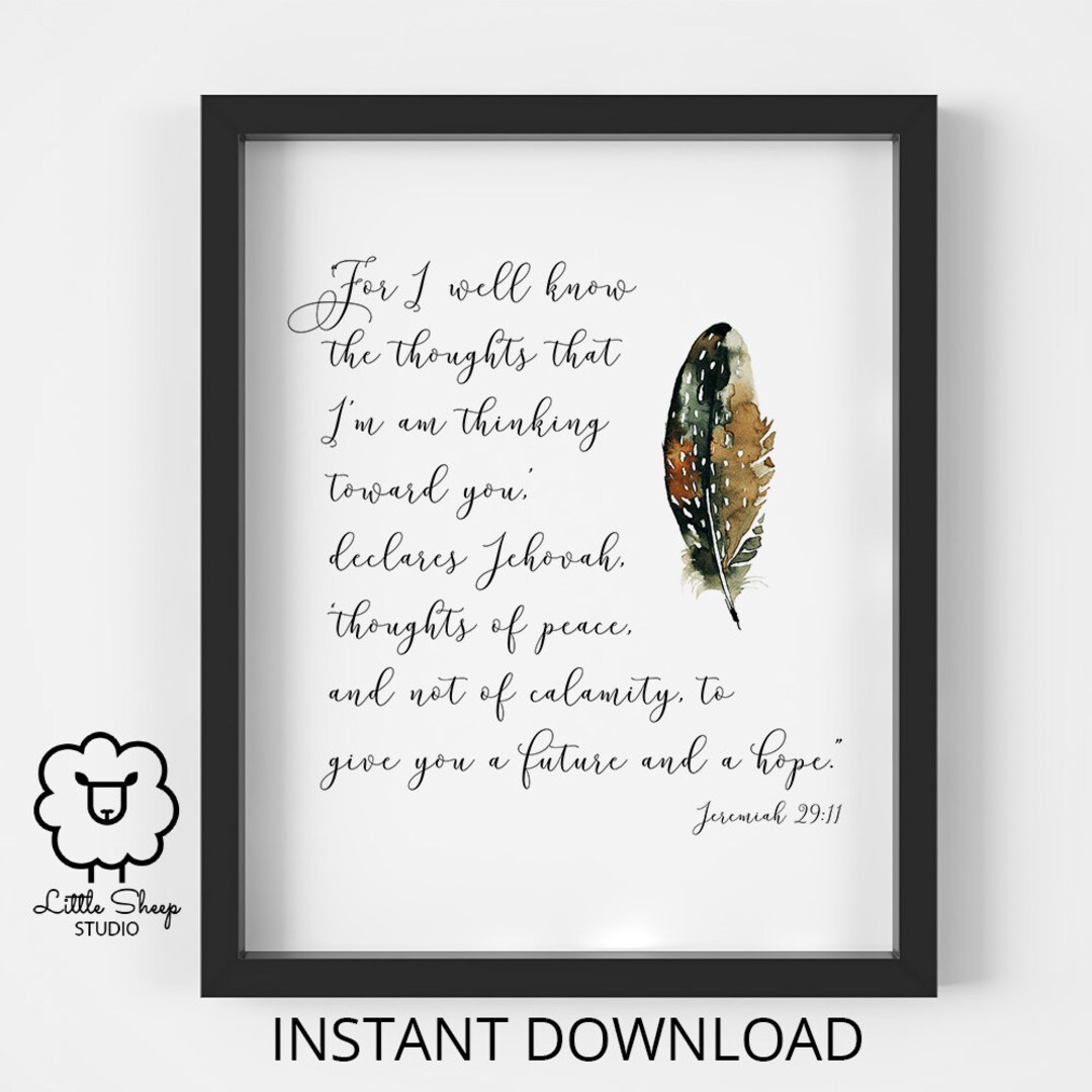 JW Printable Bible Verse Scripture Quote Home Decor Wall Art Gift ...