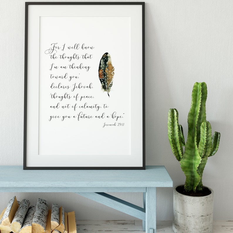 JW Printable Bible Verse Scripture Quote Home Decor Wall Art Gift ...