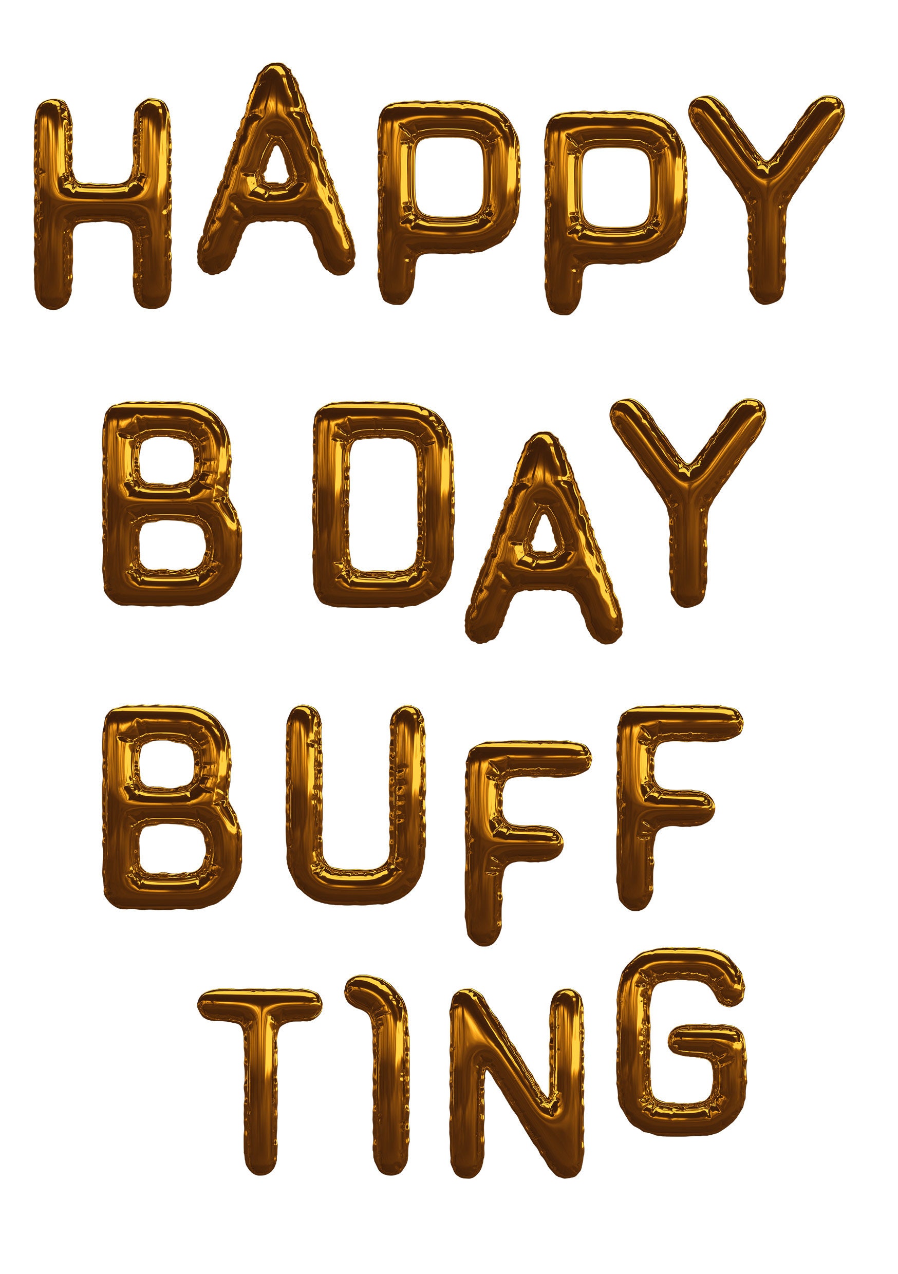 Happy B Day Buff Ting Foil Balloon Birthday Card | Peng Ting | Buff Zoo ...