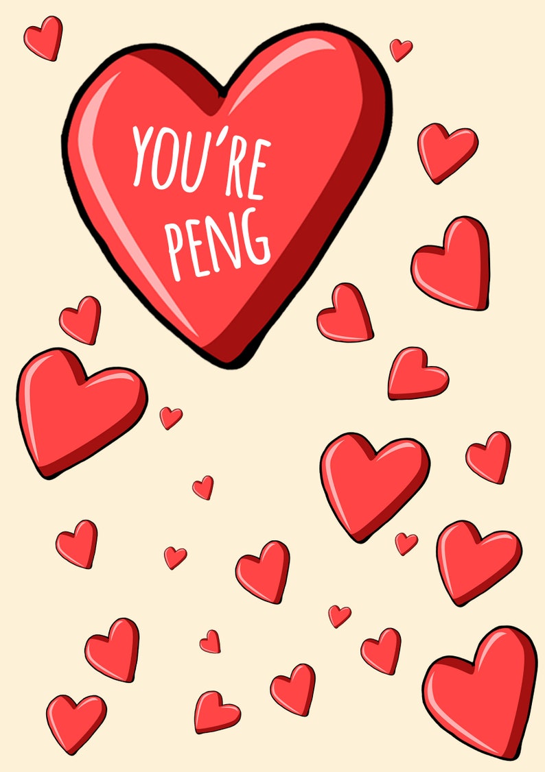 You're Peng Heart Valentine's Day Card for Her | Gifts for Peng Tings ...