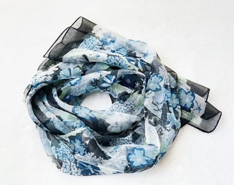 Blue Print Scarf - Etsy