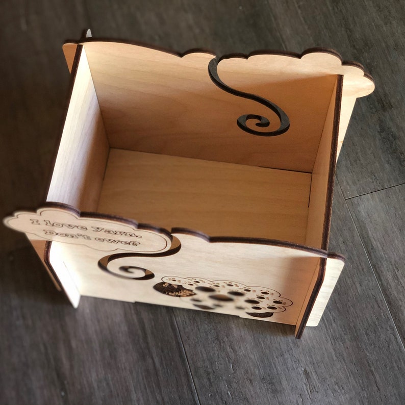 Yarn Box With Built-in Needle Gauge | Etsy