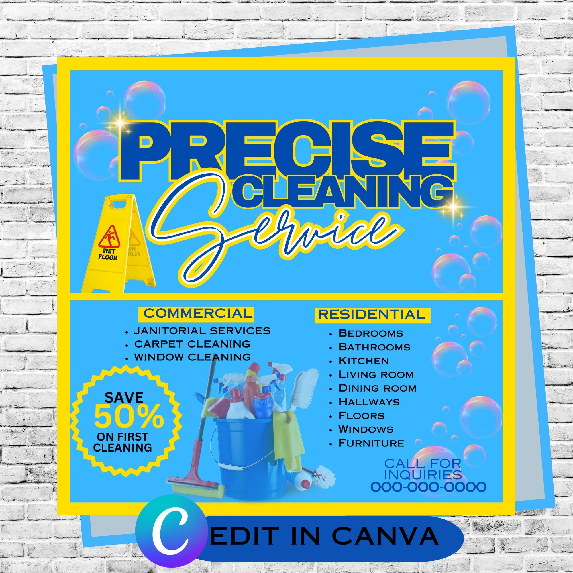Cleaning Service Flyer, DIY Flyer Template Design, Cleaning Flyer ...