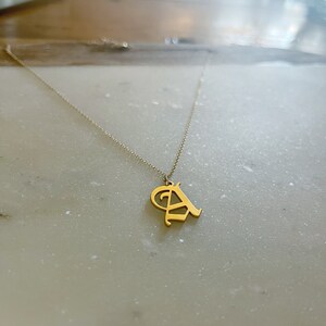 Gold Filled Old English Script Letter Necklace, Gift for Her, Initial ...