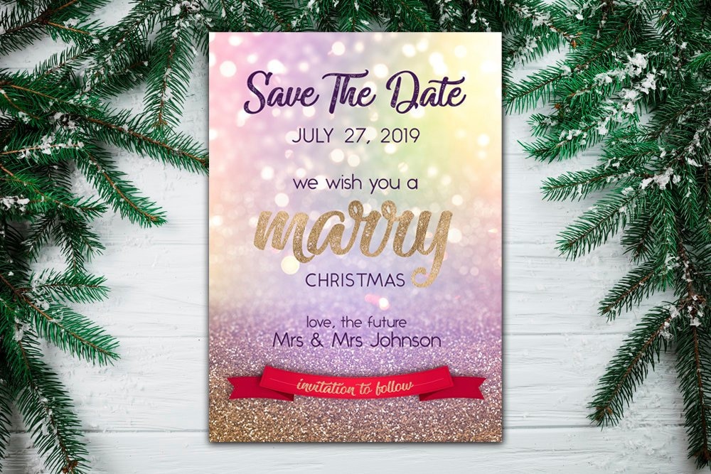 Save the Date Christmas Invitation, PRINTABLE Save the Date, Save the ...