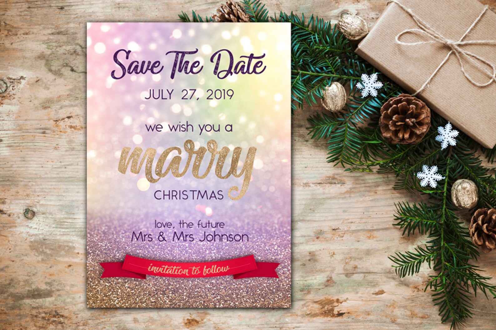 Save the Date Christmas Invitation PRINTABLE Save the Date - Etsy