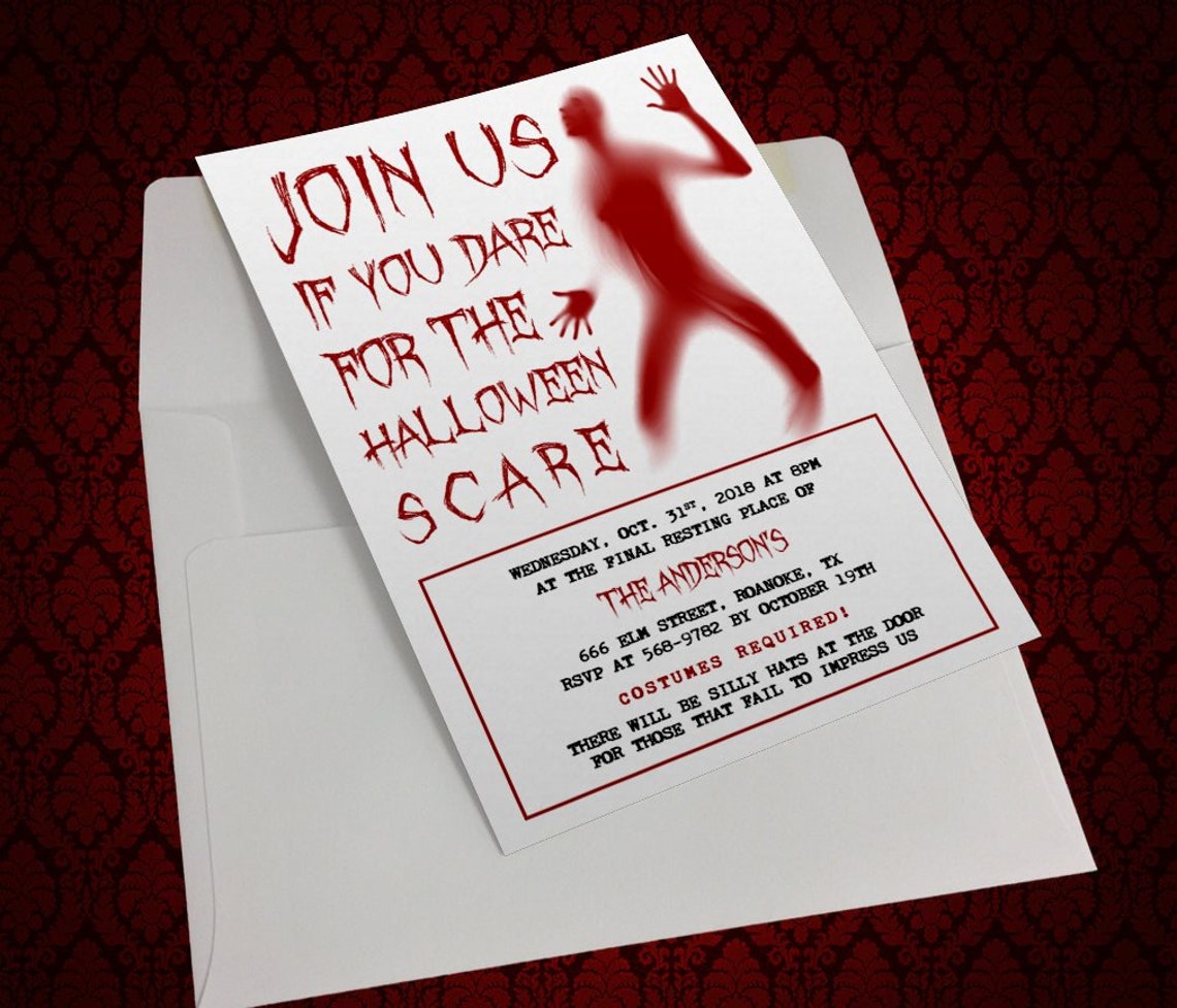 Halloween Party Invites for Adults Party Printable Card - Etsy