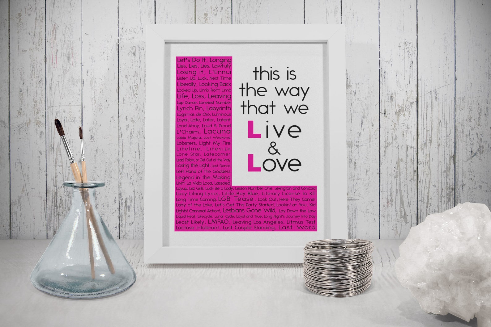 The L Word Quote PRINTABLE, Live and Love Wall Art, Lesbian Quote ...