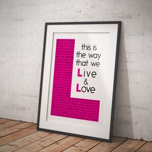 The L Word Quote PRINTABLE, Live and Love Wall Art, Lesbian Quote ...