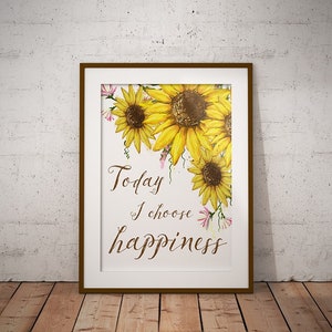 Home Decor Motivation Quotes PRINTABLE, Sunflowers Yellow Wall Art ...