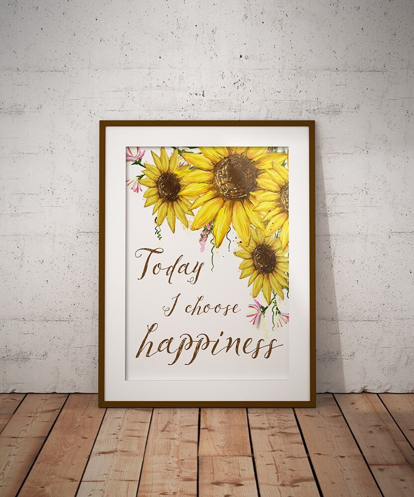 Home Decor Motivation Quotes PRINTABLE, Sunflowers Yellow Wall Art ...