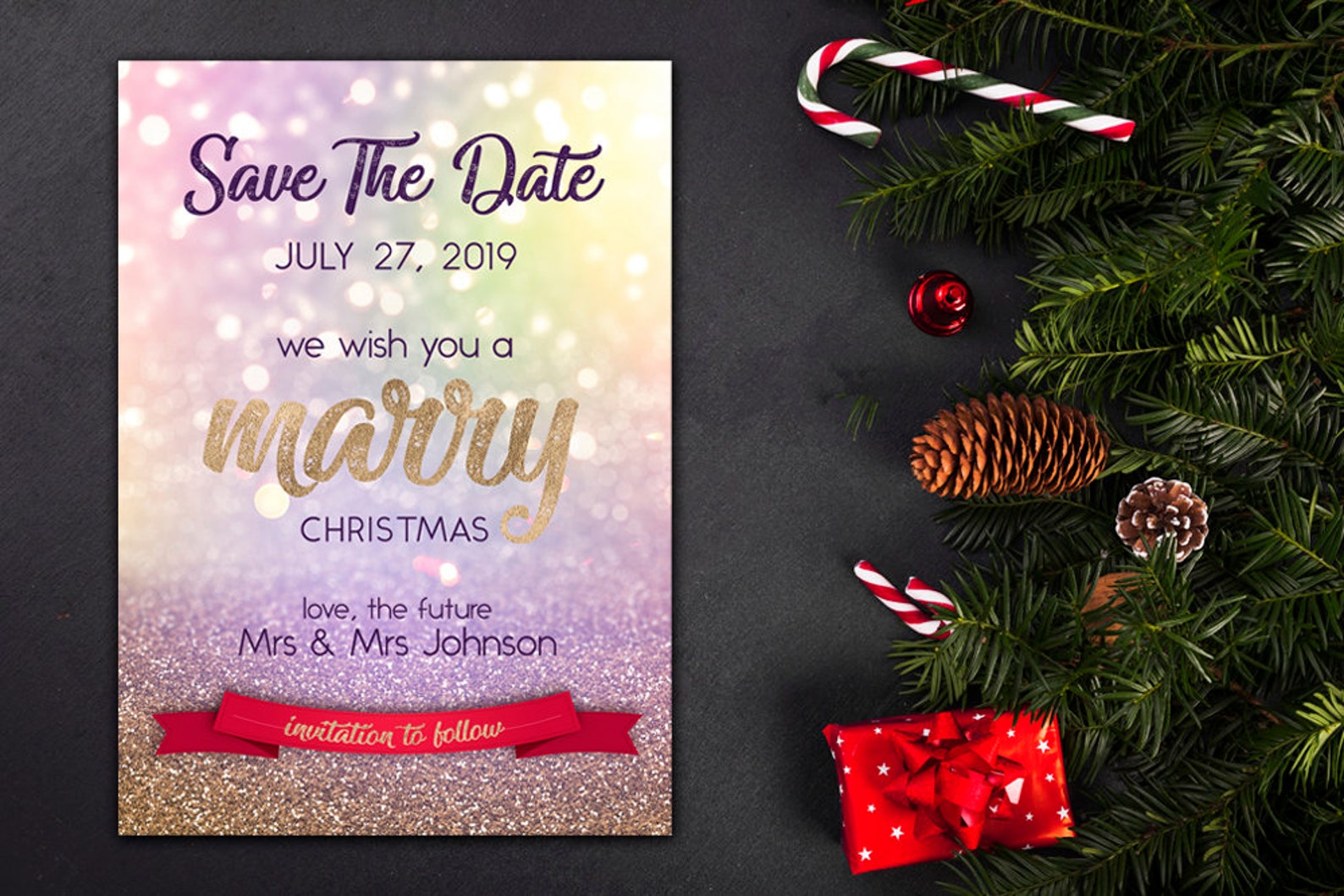 Save the Date Christmas Invitation, PRINTABLE Save the Date, Save the ...