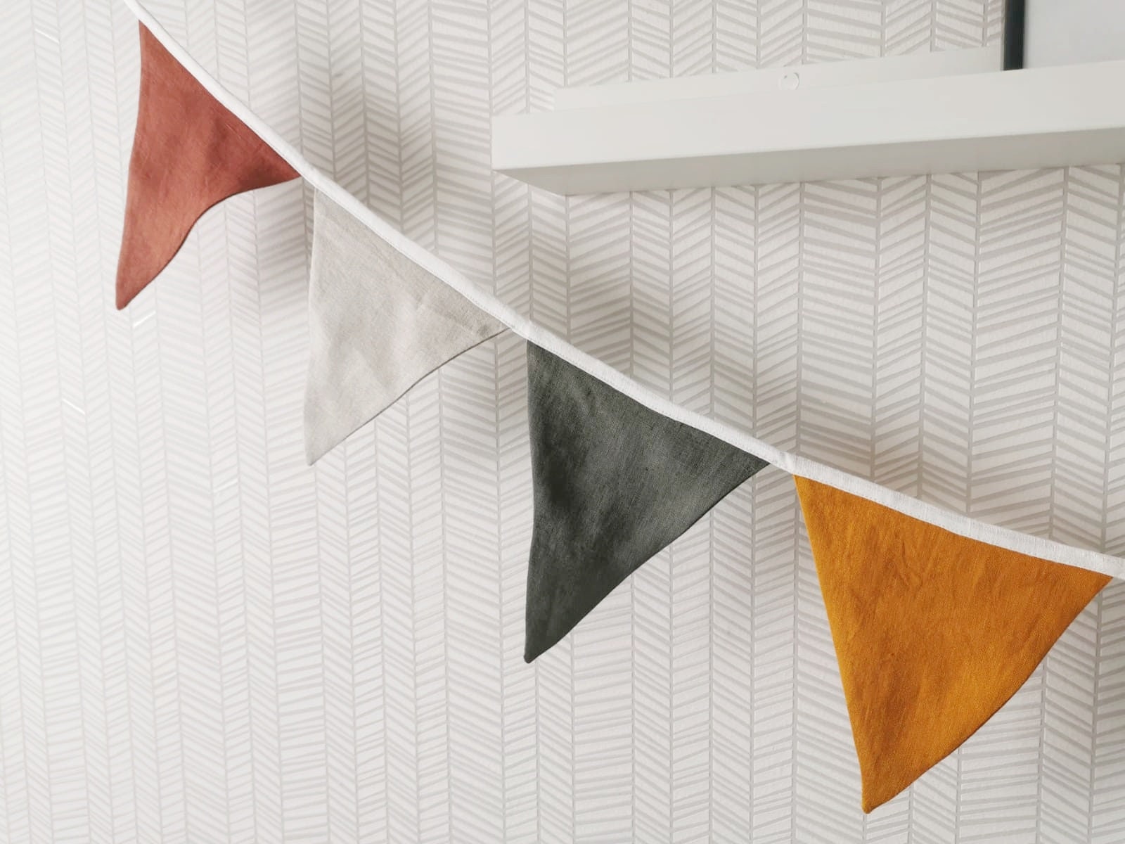 Linen Bunting Linen Garland Nursery Wall Hanging Baby Room - Etsy