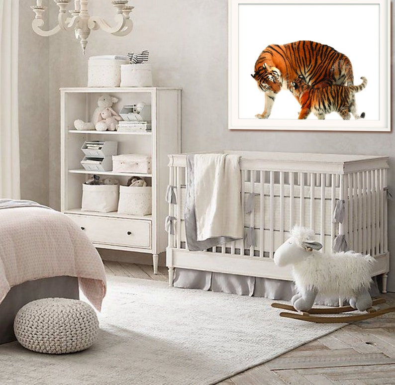 Tiger Family Print. Baby Tiger Wall Art. Boy Nursery Tiger. | Etsy