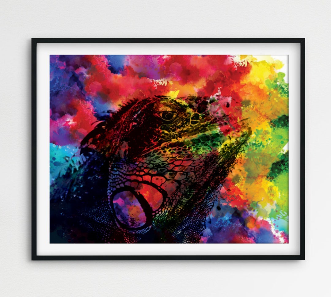 Colorful Lizard Printable Artwork for Home Design (bedroom, Living Room ...