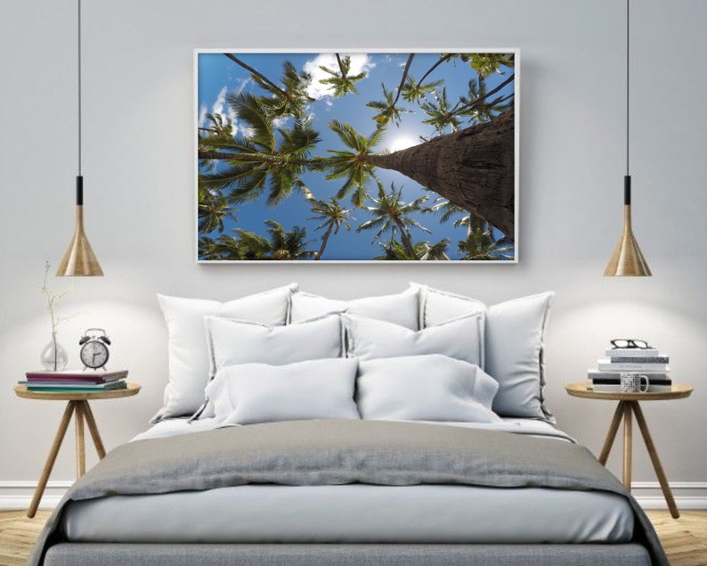 Palm Tree Print Beach Wall Art Hawaii Decor Poster Palm Etsy
