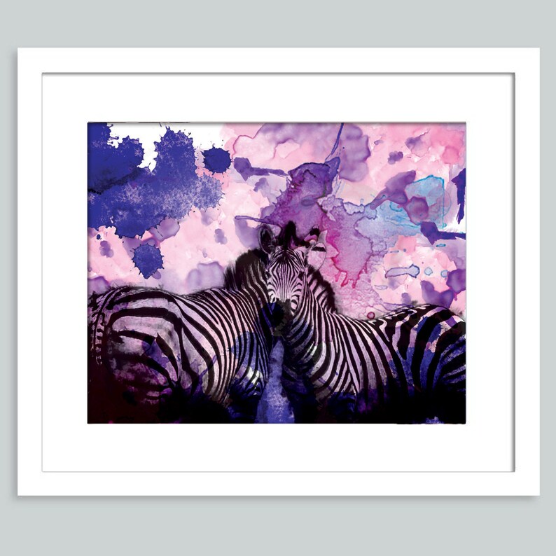 Purple Zebra Zebra Watercolor Zebra Painting Zebra Nursery - Etsy