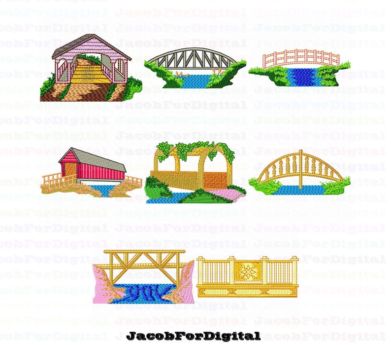 Bridges Embroidery Design Bundle 2 - Instant Download - Etsy