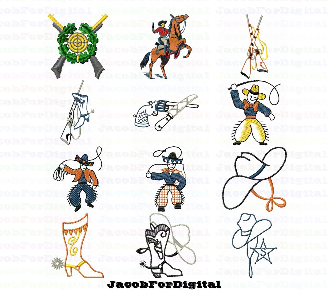 Hunter Embroidery Design Bundle 1 - Instant Download - Etsy